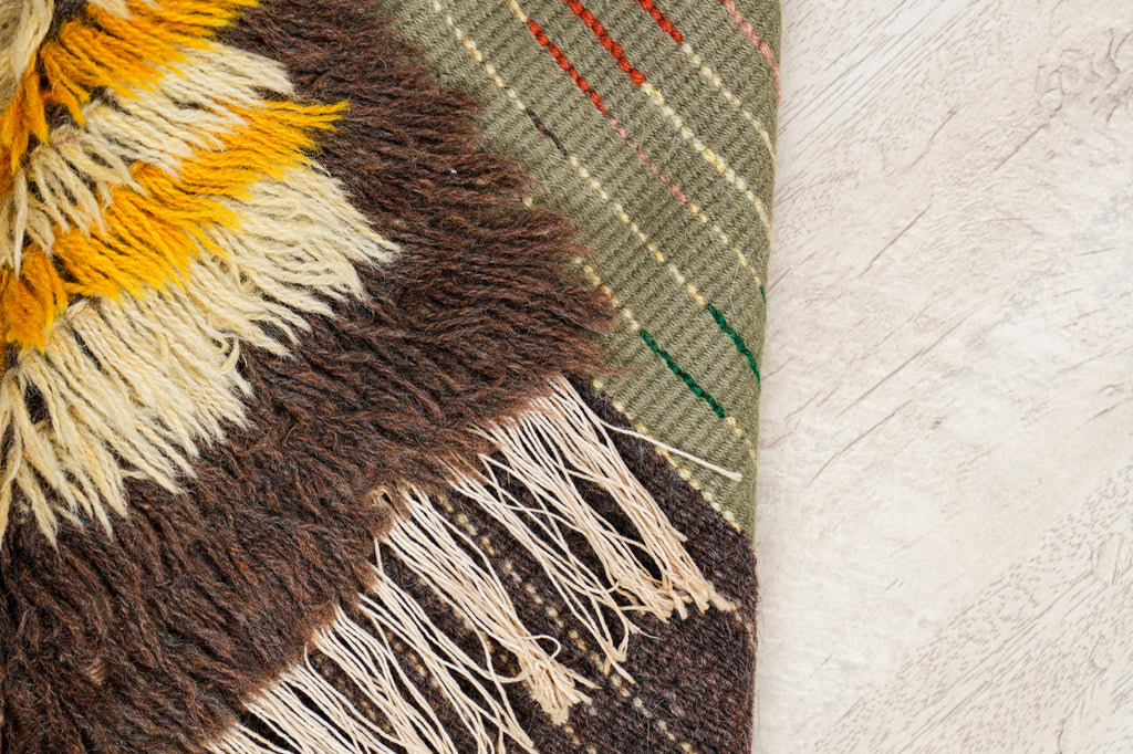 Vintage Finnish Rya Rug 1'3" x 1'3" (folk) – Shopvintagerugs